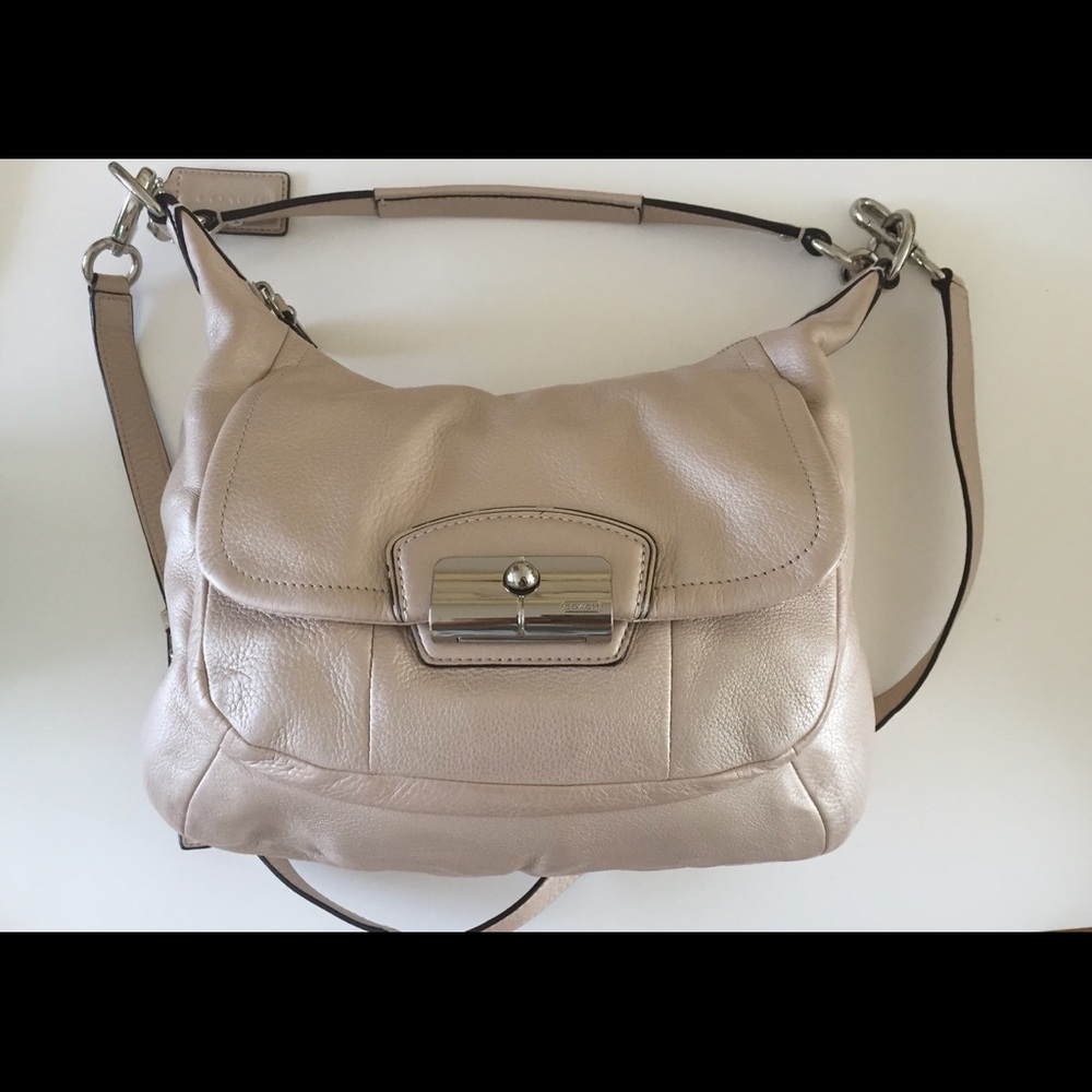 Coach Kristin Leather Hobo Bag Champagne Color - Gem